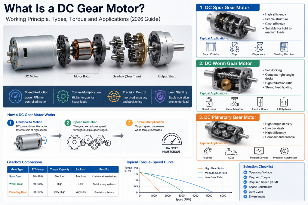 What Is a DC Gear Motor? Working Principle, Types, Torque and ...